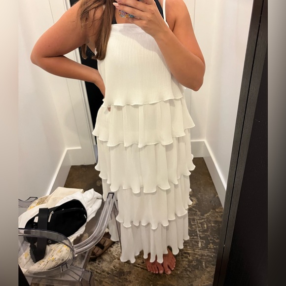 Dresses | White Ruffle Maxi Dress | Poshmark